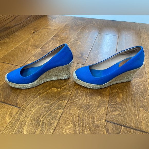 J. Crew | Shoes | Seville Espadrille Wedges In Canvas Bright Royal Blue ...
